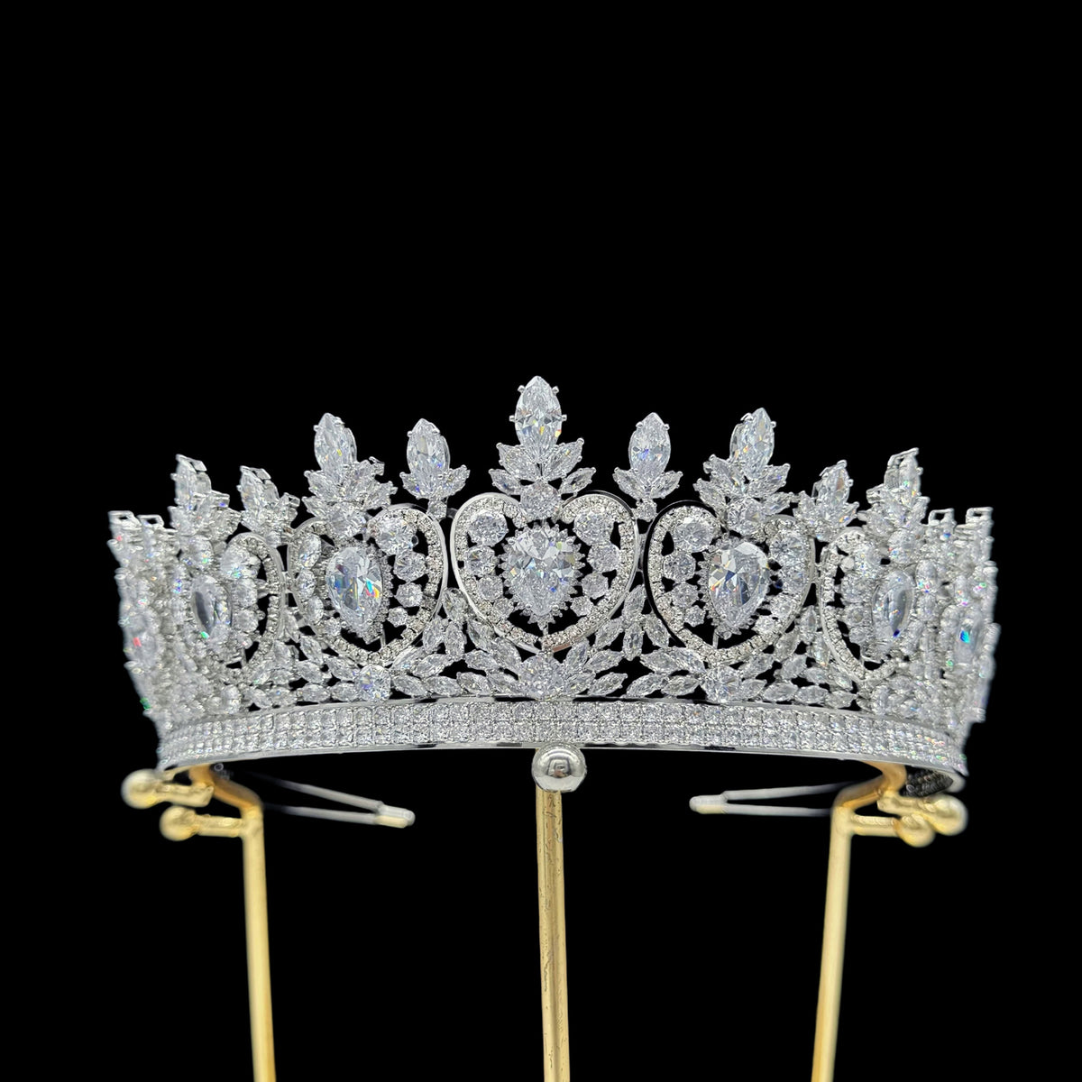 Cubic Zirconia Luxembourg Replica Large Tiara for Wedding,Queens Tiaras ...