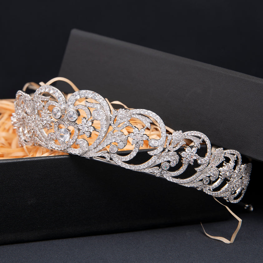 Cubic Zirconia Royal Replica Tiara For Wedding Crystal Bride Tiaras Fo ...