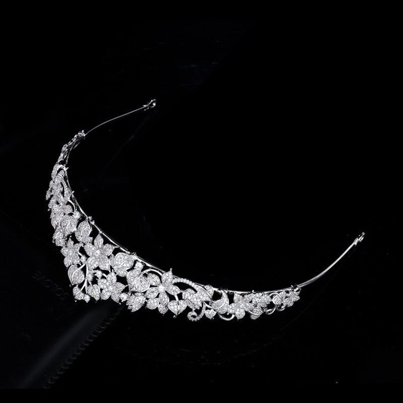 Pretty Flower Leaves Tiara For Wedding Crystal Tiaras For Bride - TR16 ...